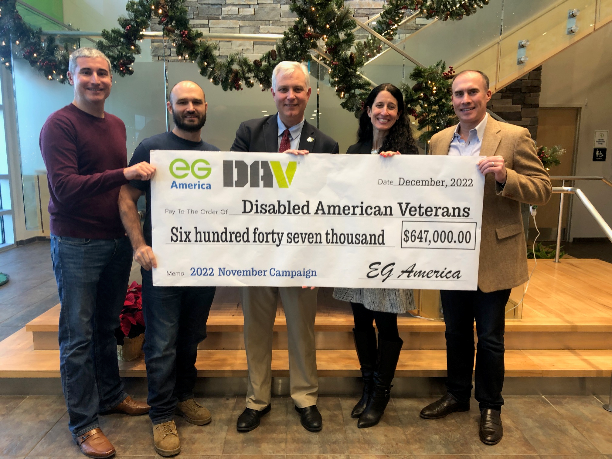 EG America raises nearly $650,000 for Disabled American Veterans - DAV