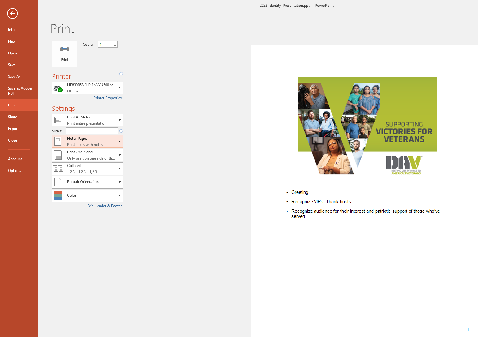 Identity Presentation - DAV